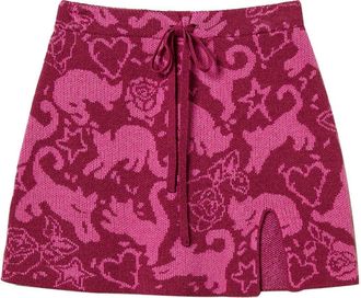 Twin-Set Rock mit Jacquardmuster - Rosa