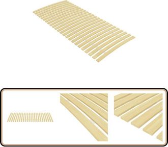 vidaXL Lattenrost mit 24 Latten 90x200 cm - Holzlattenrost - Lattenrost 90x200 - Pappelholzlattenrost - Rollos Lattenrost - Zusammenklappbarer Lattenrost