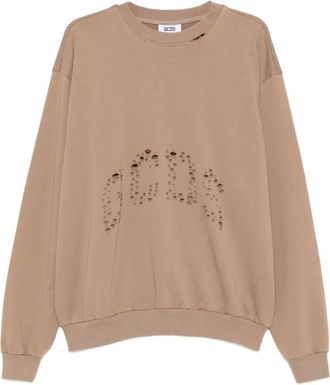 GCDS sweat à logo découpé - Marron