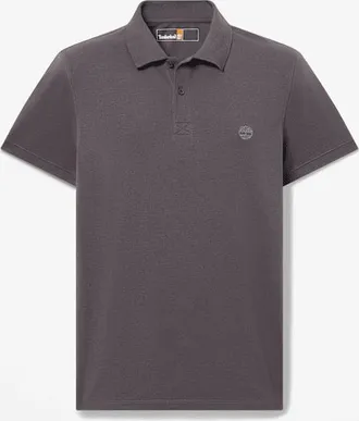 Timberland Millers River Kurzarm-Polohemd aus Stretchmaterial f&uuml;r Herren in Dunkelgrau, Herren, Grau, Gr&ouml;&szlig;e
