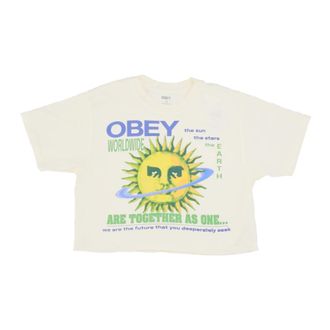 Obey Weekend Crop Tee Together As One - - Tops - Damen - Beige - S