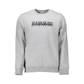 Napapijri Grauer Baumwollpullover mit Stickerei - - Sweatshirts & Hoodies - Herren - Grau - 2XL