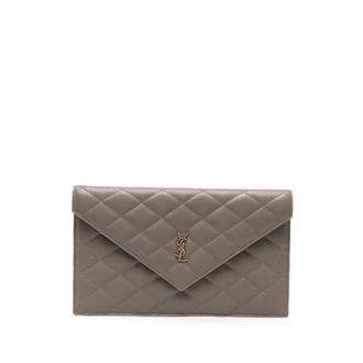 Saint Laurent Cassandre Quilted Leather Clutch Bag