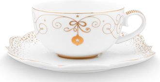Pip Studio Royal Winter White Tasse mit Untertasse 225ml