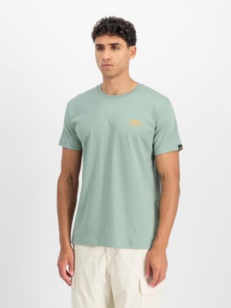 Alpha Industries Rundhalsshirt ALPHA INDUSTRIES BASIC T SMALL LOGO, Herren, Gr. XXL, frost gr&uuml;n, Single Jersey, Obermaterial: 100% Baumwolle, bedruckt, schmal normal, 