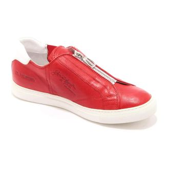 La Martina Italienische Leder-Sneakers mit Rei&szlig;verschluss - - Shoes - Herren - Rot - 39 EU