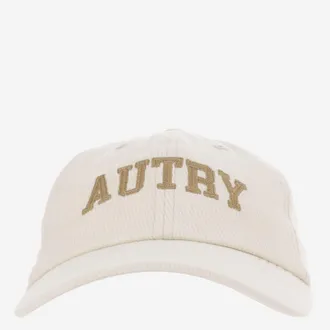 Autry Casquette de baseball en velours de coton c&ocirc;tel&eacute; Autry avec logo