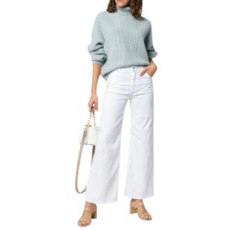 Eve Denim White Charlotte Wide Leg Culottes Size S