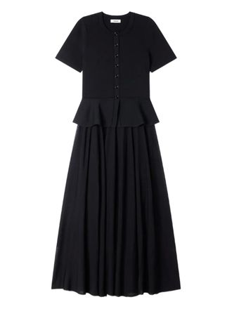 Sandro robe ajust&eacute;e boutonn&eacute;e en maille - Noir