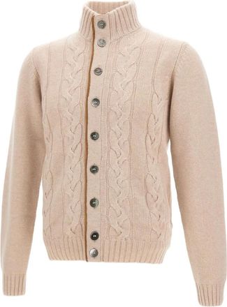 Della Ciana Cardigan mit Zopfmuster - Nude