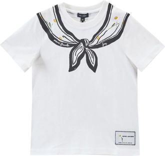 Marc Jacobs Femme, Tops, Blanc, Taille: 42 FR Trompe Loeil Scarf Tee