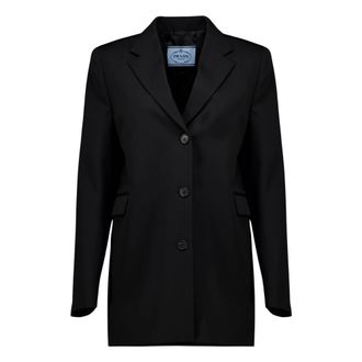 Prada Einknopf-Wollblazer - - Jackets - Damen - Schwarzk - XS