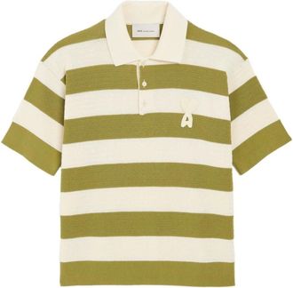 Ami Homme, Tops, Multicolore, Taille: M Striped Logo Polo
