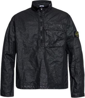 Stone Island Homme, Vestes, Bleu, Taille: L Veste L&eacute;g&egrave;re avec Col Montant