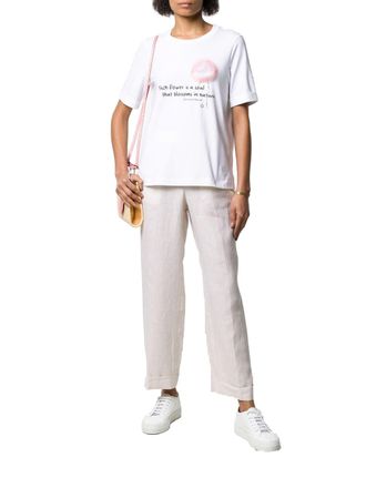 PESERICO Womens Embellished Floral T-Shirt Ss20 W