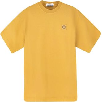 Stone Island Homme, Tops, Jaune, Taille: S Cotton T-Shirt