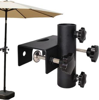 Generico Sonnenschirmständer für Terrassengeländer, verstellbarer Metallständer für Sonnenschirm, robust, für, Garten, Balkon, Hof, gewerbliche Verwendung