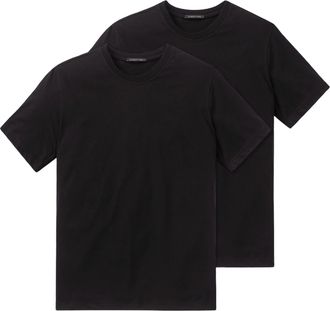 Schiesser American T-Shirt Rundhals Doppelpack Uni schwarz 008150/000 Größe XXXL