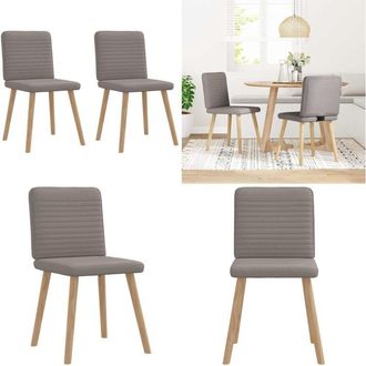 vidaXL vidaXL Esszimmerstühle 2 Stk. Taupe Stoff