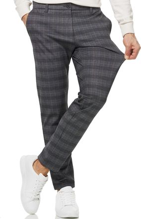 Indicode Herren Rodekro Performance Pants | Chinohose Herrenhose Super Stretch Stoffhose Bequeme Business Hose für Männer Check, 30/34
