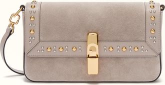 Furla Iride Umh&auml;ngetasche S Toni Linen Wildleder + Weiches Kalbsleder + Nieten Damen