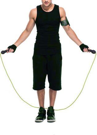 Cabilock Verstellbares Fitness Springseil mit Gewichtsverteilung 400g 10mm Durchmesser Hellgr&uuml;n Trainingsseil f&uuml;r Kraft Ausdauer und Abnehmen Zuhause Fitnesszu