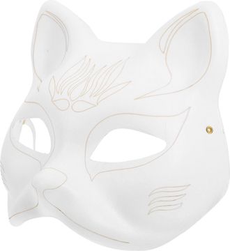 Valiclud Leere Pappmaché Katzenmaske zum Bemalen DIY Papiermasken für Karneval Fasching Kostümparty und Cosplay Leichte Sichere Bastelmaske für Individuelle Ge