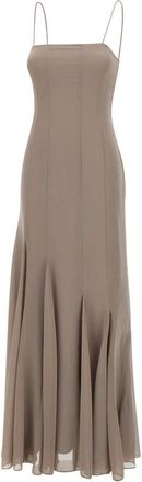Rotate Rotate Birger Christensen, Femme, Robes, Brun, Taille: 40 FR Chiffon Strap Maxi Dress