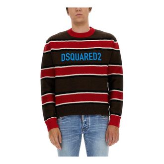 Dsquared2 Stripes Crew Sweater - - Knitwear - Herren - Mehrfarbig - L