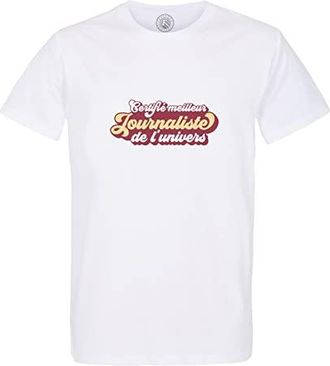 Fabulous T-Shirt Homme Col Rond Coton Bio Certifi&eacute; Meilleur Journaliste de lunivers Journal Ecrivain Media Reporteur