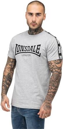 Lonsdale T-Shirt VEMENTRY pour Homme Coupe Normale, Gris Marl/Noir/Blanc, XXXL, 117531