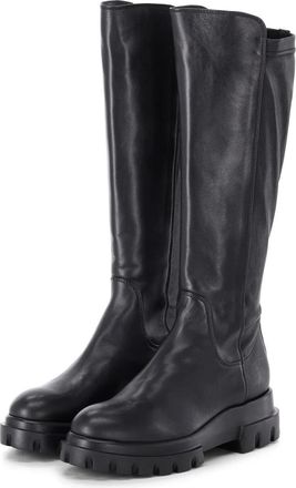 AGL Low-Top Sneaker - Stiefel Malika aus Leder - Gr. 38 (EU) - in Schwarz - f&uuml;r Damen