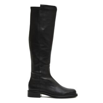 Stuart Weitzman Schwarzer Leder Stretch Stiefel - - Shoes - Damen - Schwarzk - 37 1/2 EU