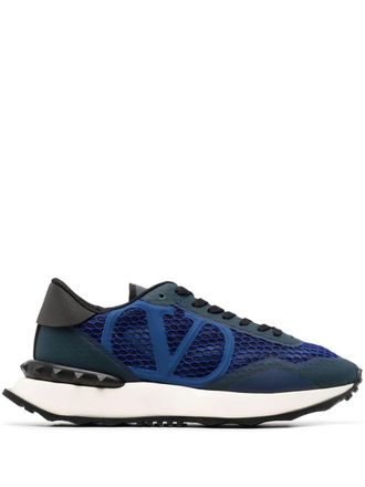 Valentino Garavani baskets &agrave; d&eacute;tail VLOGO - Bleu