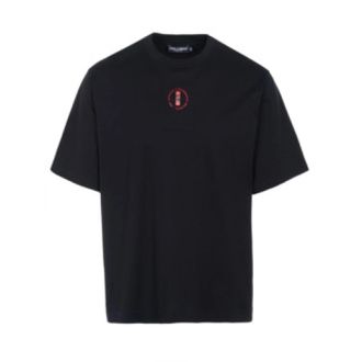 Dolce & Gabbana Klassisches T-Shirt f&uuml;r den Alltag - - Tops - Herren - Schwarzk - XS