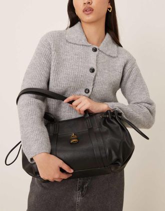 Accessorize Sac port&eacute; &eacute;paule &agrave; d&eacute;tail cadenas - Noir