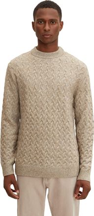 Tom Tailor Herren 1033650 Pullover, 28596 - Soft Beige Melange, M