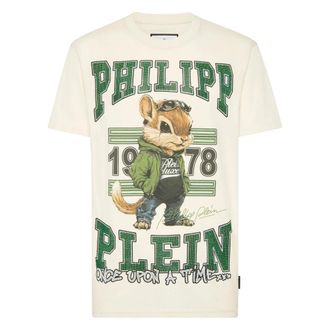 Philipp Plein Rundhals-T-Shirt College - - Tops - Herren - Beige - M