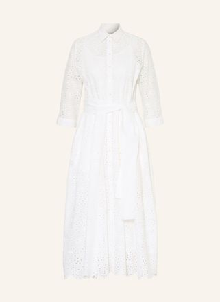 Milano Milano Italy Hemdblusenkleid Aus Lochspitze Mit 3/4-Arm weiss