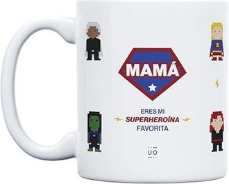 UO Geschenktasse mit Aufschrift Mama eres My Lieblings-Superheldin, Muttertagsgeschenk, Geschenk f&uuml;r M&uuml;tter, Geschenk f&uuml;r M&uuml;tter, 350 ml, Keramik, Fr&uuml;hst