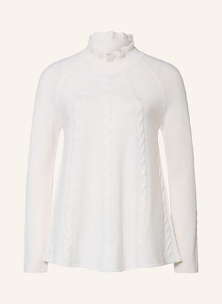 Lilienfels Lilienfels Pullover Mit Cashmere Und R&uuml;schen weiss