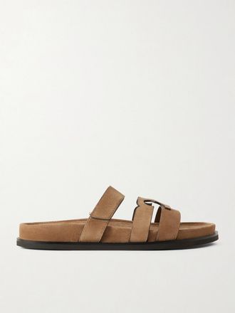Tory Burch Ines Sport Suede Slides - Brown