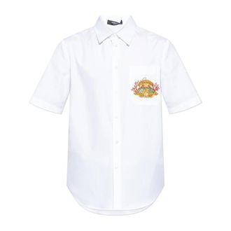 Versace Hemd mit Tasche - - Shirts - Herren - Wei&szlig; - S