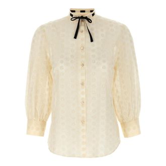 Valentino Garavani Daisy Sangallo Polka Dot Shirt - - Blouses & Shirts - Damen - Beige - M