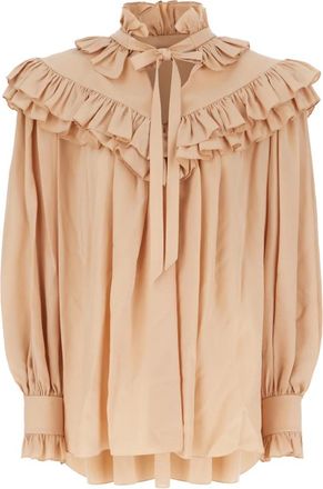 Chlo&eacute; Femme, Blouses et Chemises, Beige, Taille: 38 FR Blouse &agrave; Volants Oversize