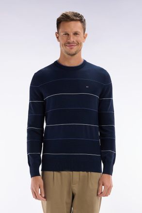 Eden Park Pull Col Rond Cercl&eacute; En Coton Marine