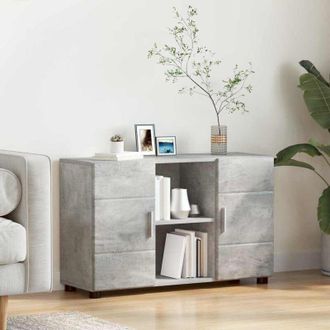 vidaXL vidaXL Buffet avec &eacute;tag&egrave;re FLORIN Gris b&eacute;ton 88,5 x 30,5 x 55,5 cm