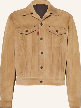 Dsquared2 Lederjacke Jean beige