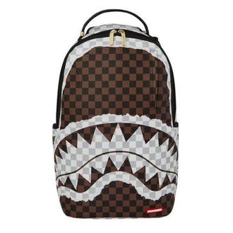 Sprayground Sprayground | Cream And Brown Tear Check Backpack