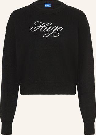 HUGO BOSS Hugo Pullover Slogix Mit Glitzergarn schwarz
